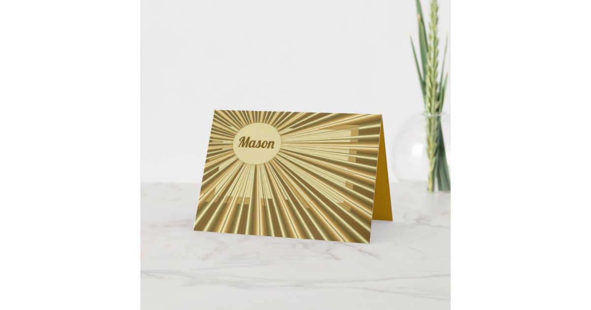 Personalized Golden Design Golden Birthday Card | Zazzle