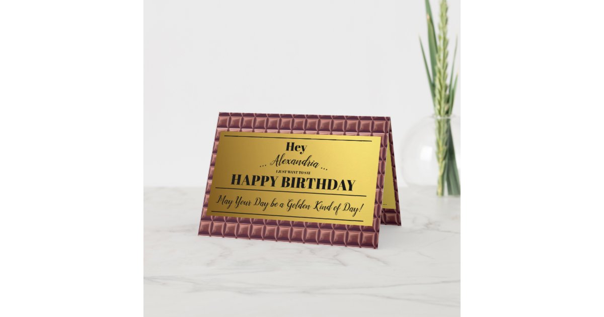 Personalized Golden Ticket Chocolate Birthday Card | Zazzle