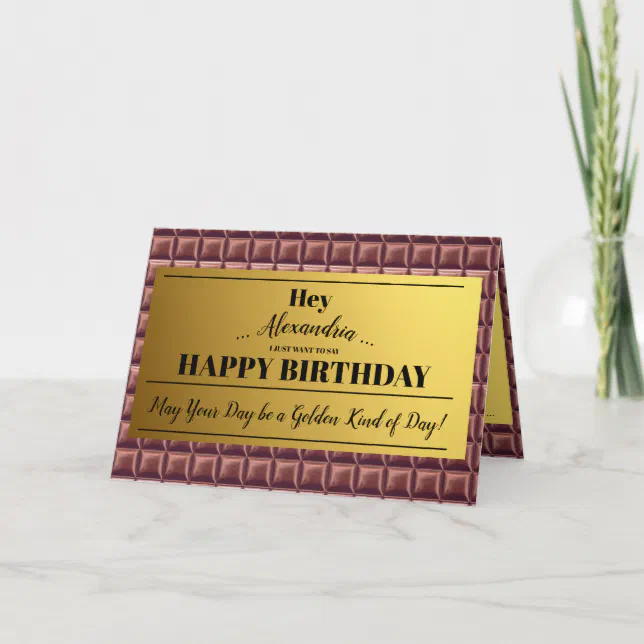 Personalized Golden Ticket Chocolate Birthday Card | Zazzle