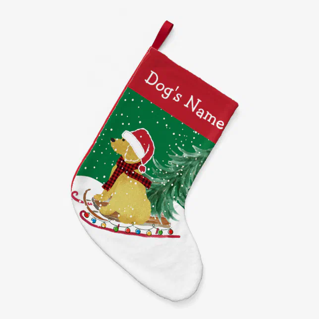 Personalized Goldendoodle Christmas Snow Sled Small Christmas Stocking ...