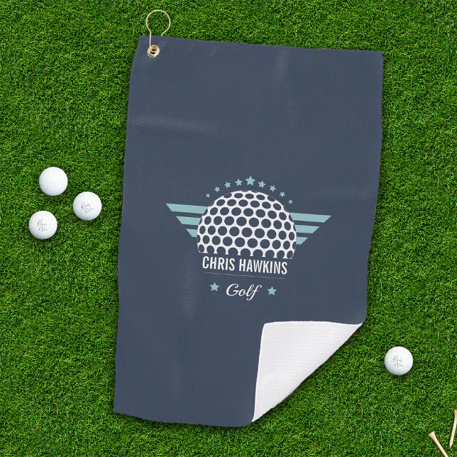 Personalized Golf Ball Logo Golf Towel | Zazzle