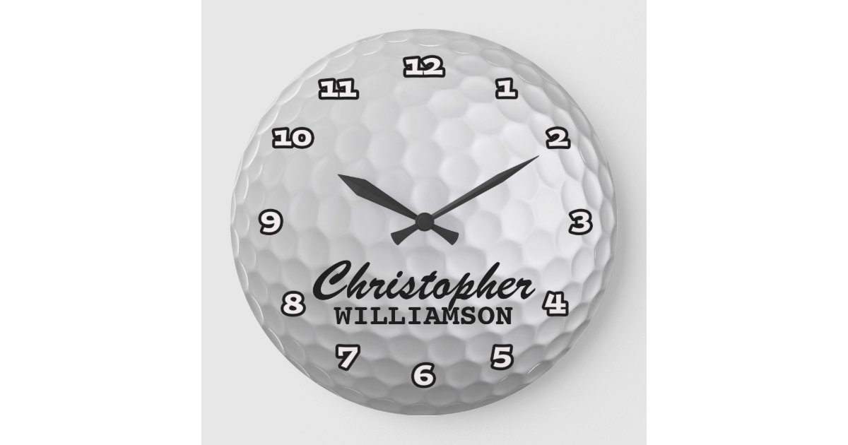 Personalized Golf Ball Wall Clock | Zazzle