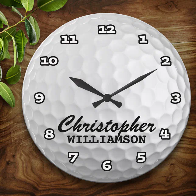 Personalized Golf Ball Wall Clock | Zazzle