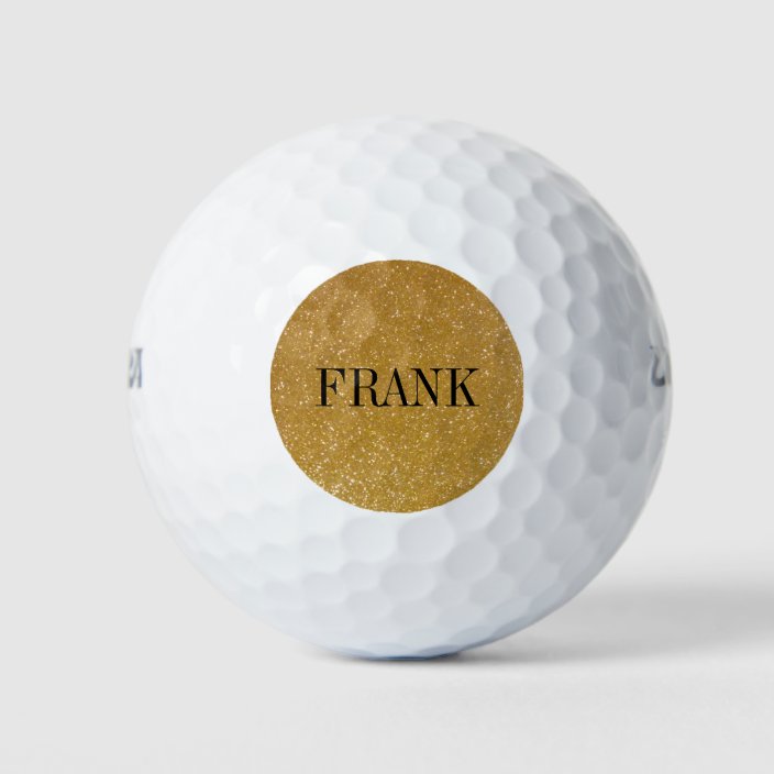 Personalized golf balls with gold glitter monogram | Zazzle.com