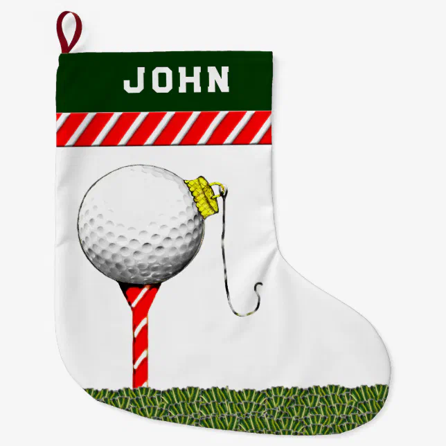 Personalized Golf Christmas Gifts Large Christmas Stocking | Zazzle