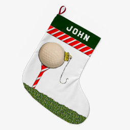 Personalized Golf Christmas Gifts Large Christmas Stocking | Zazzle
