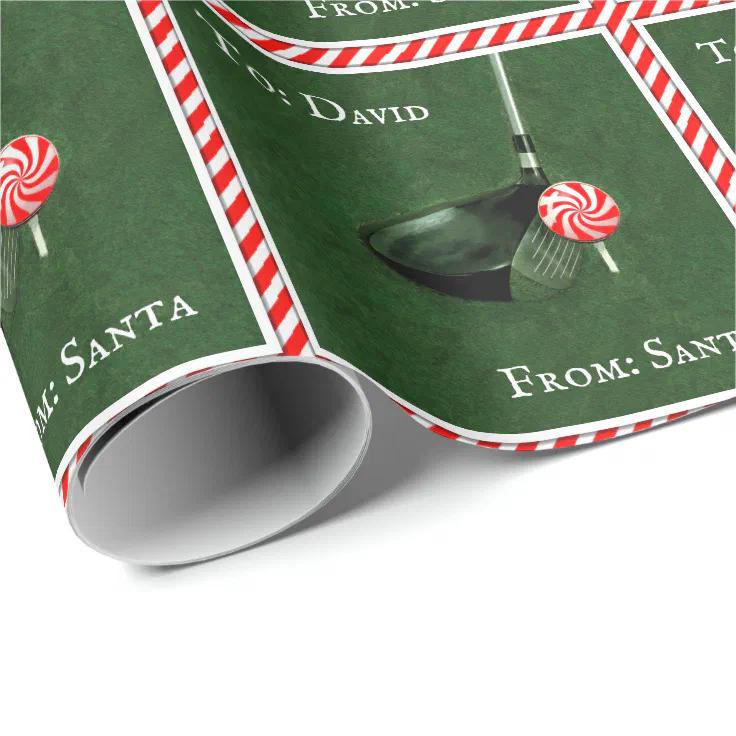personalized golf Christmas Wrapping Paper | Zazzle
