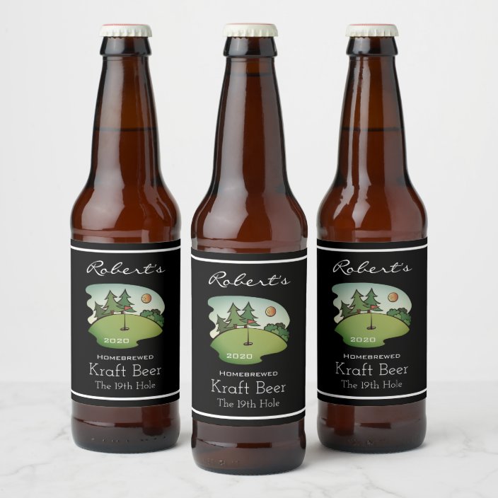Personalized Golf Icon Beer Bottle Label | Zazzle