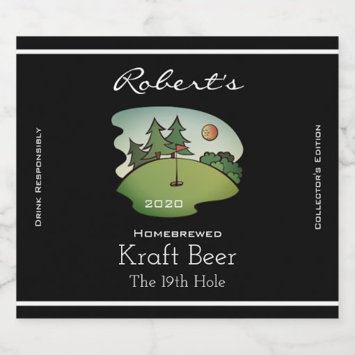 Personalized Golf Icon Beer Bottle Label | Zazzle