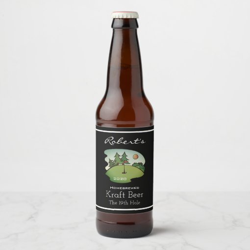Personalized Golf Icon Beer Bottle Label | Zazzle