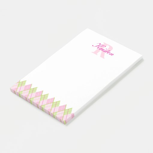 Personalized golf pattern post it notes | Zazzle
