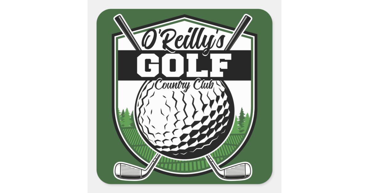 Personalized Golfer Player Pro Golf Country Club Square Sticker | Zazzle