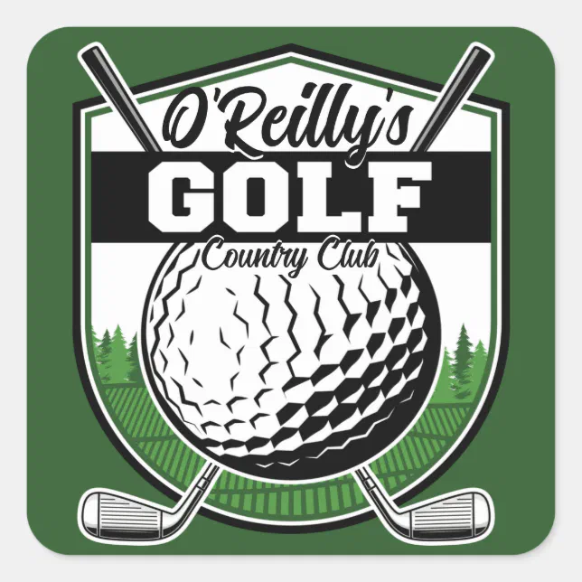Personalized Golfer Player Pro Golf Country Club Square Sticker | Zazzle