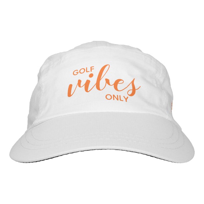 Personalized Golfer Sporty Golf Vibes Only Orange Hat | Zazzle.com