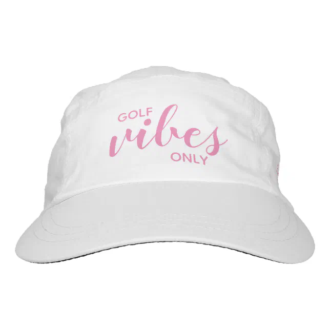 Personalized Golfer Sporty Golf Vibes Only Pink Hat | Zazzle