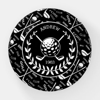 Personalized golfer stylish golf logo paperweight | Zazzle