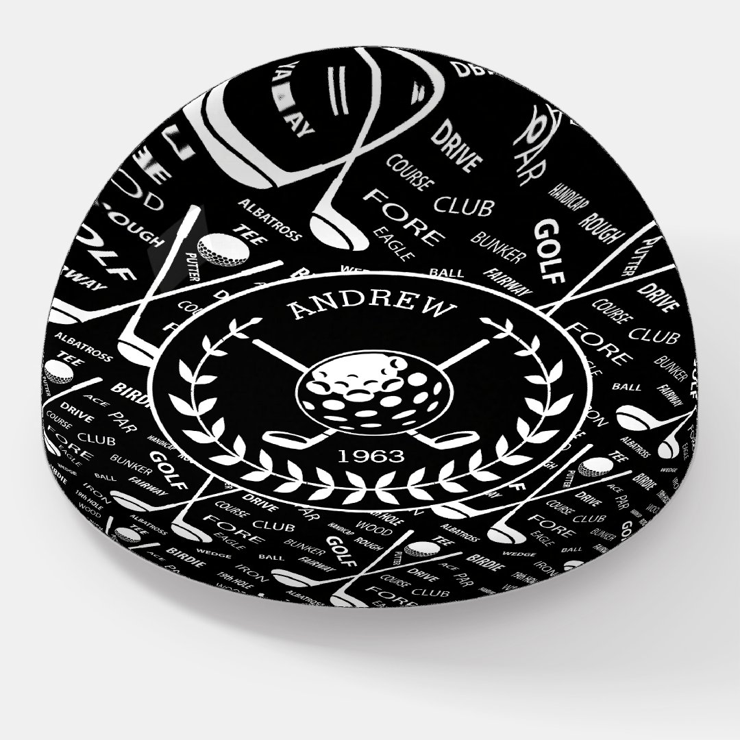 Personalized golfer stylish golf logo paperweight | Zazzle