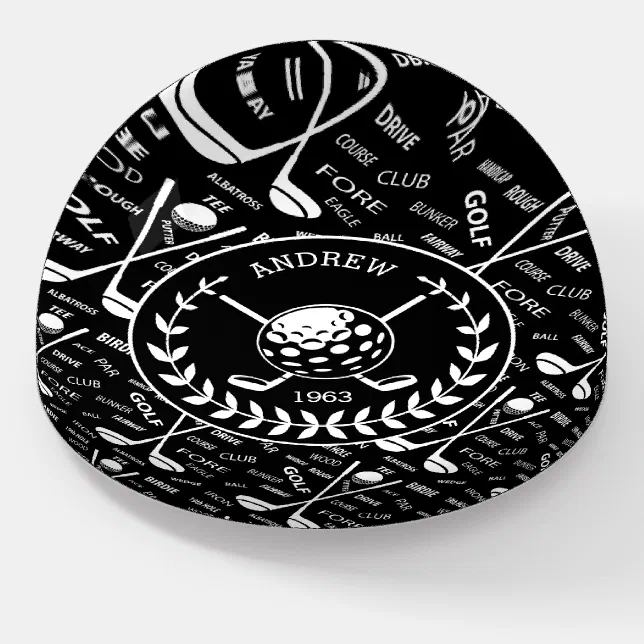 Personalized golfer stylish golf logo paperweight | Zazzle