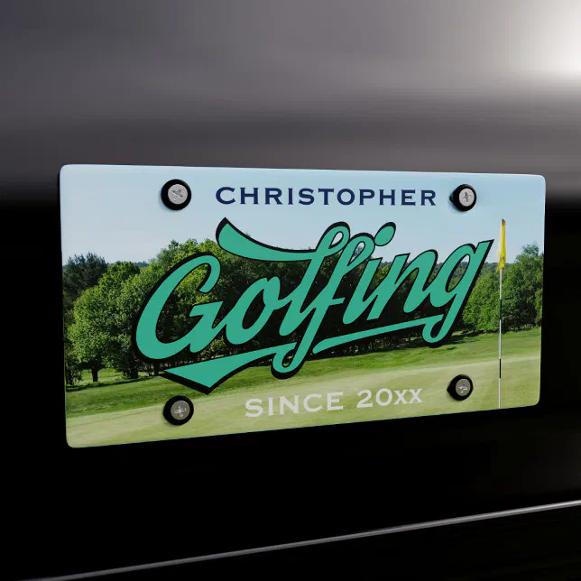 Personalized Golfing Since Golf Cart License Plate | Zazzle