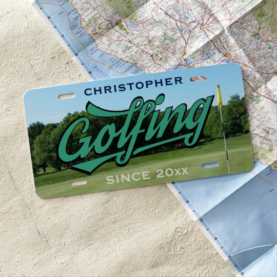 Personalized Golfing Since Golf Cart License Plate | Zazzle.com