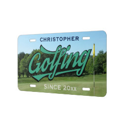 Personalized Golfing Since Golf Cart License Plate | Zazzle