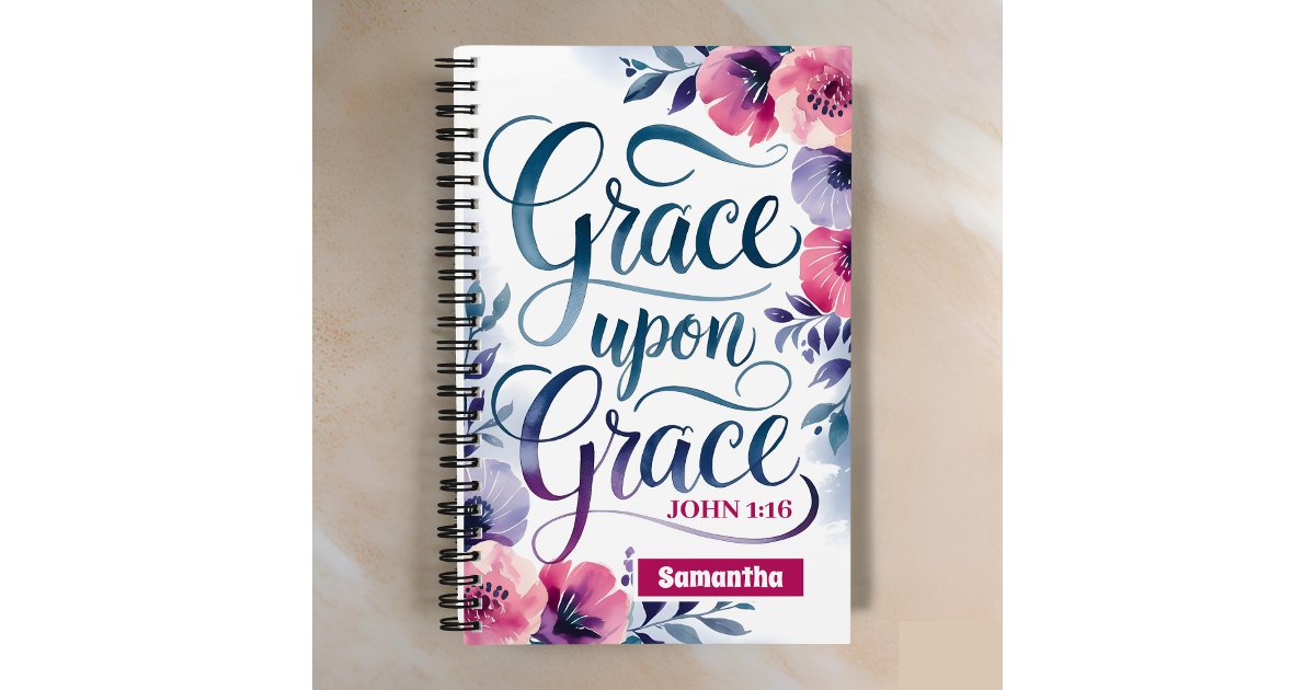Personalized Grace Upon Grace Christian Journal | Zazzle