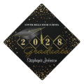 Personalized Graduate Black & Gold Graduation Cap Topper | Zazzle