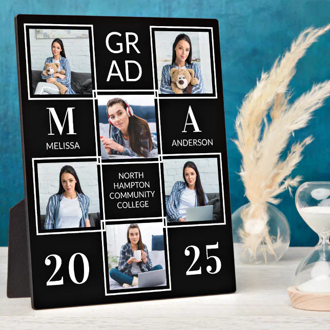 Personalized Graduate Class Black Photo Collage Pl Plaque | Zazzle