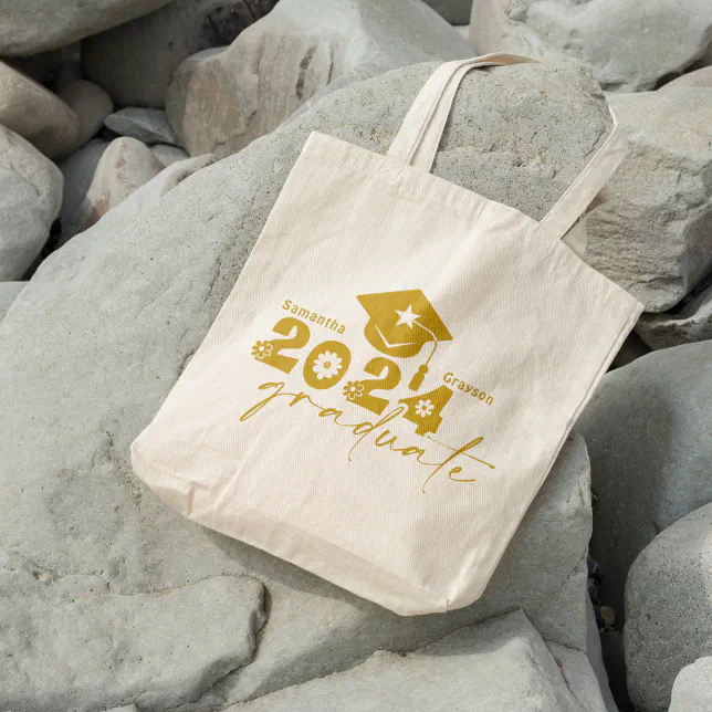 Personalized Graduate Class of 2024 Gold Tote Bag | Zazzle