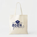 Personalized Graduate Class of 2024 Navy Blue Tote Bag | Zazzle
