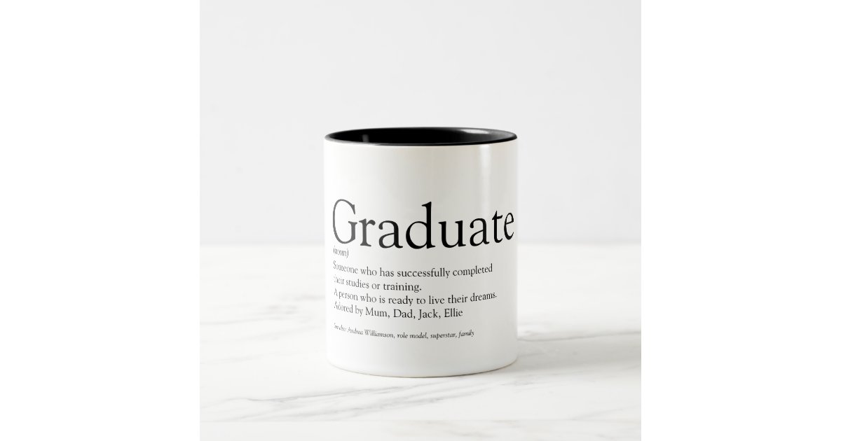 Personalized Graduate Definition Black And White Two-Tone Coffee Mug ...