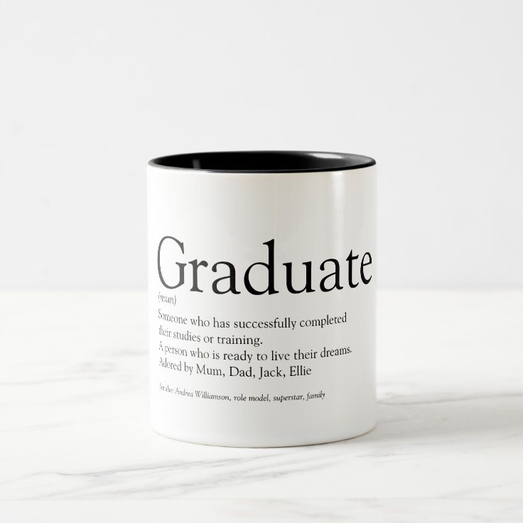 Personalized Graduate Definition Black And White Two-Tone Coffee Mug ...