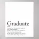 Personalized Graduate Definition Modern Poster | Zazzle