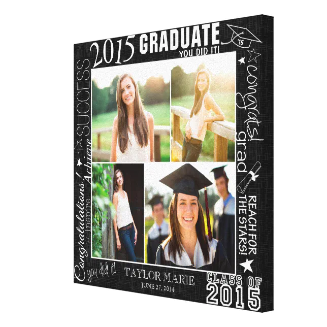 Personalized Graduation 2015 Photo Collage Canvas Print | Zazzle
