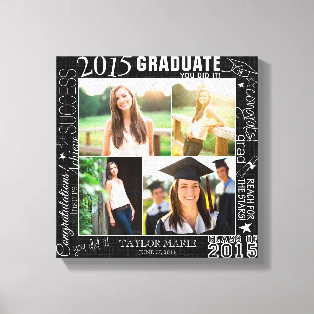 Personalized Graduation 2015 Photo Collage Canvas Print | Zazzle