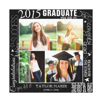 Personalized Graduation 2015 Photo Collage Canvas Print | Zazzle