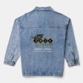 Personalized Graduation Cap Black Gold Denim Jacket | Zazzle