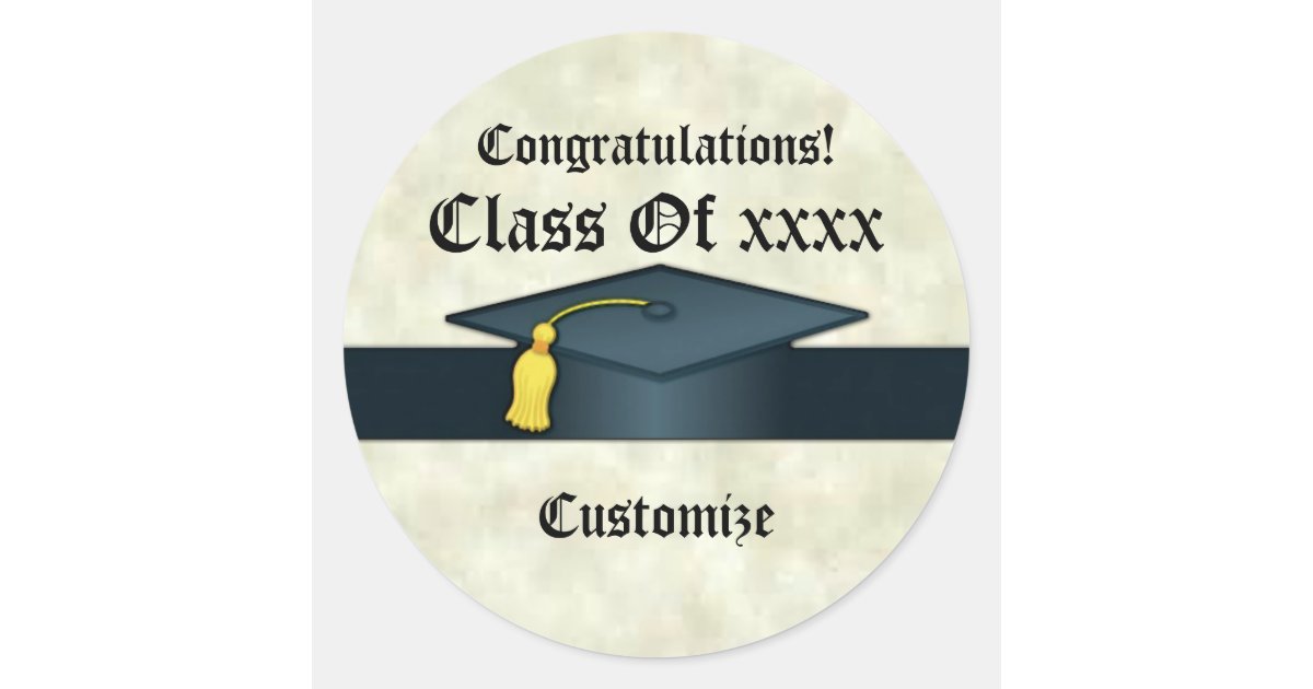 Personalized Graduation Cap Stickers | Zazzle
