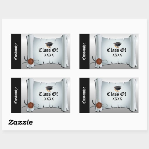 Personalized Graduation Class Event Silver Sticker | Zazzle