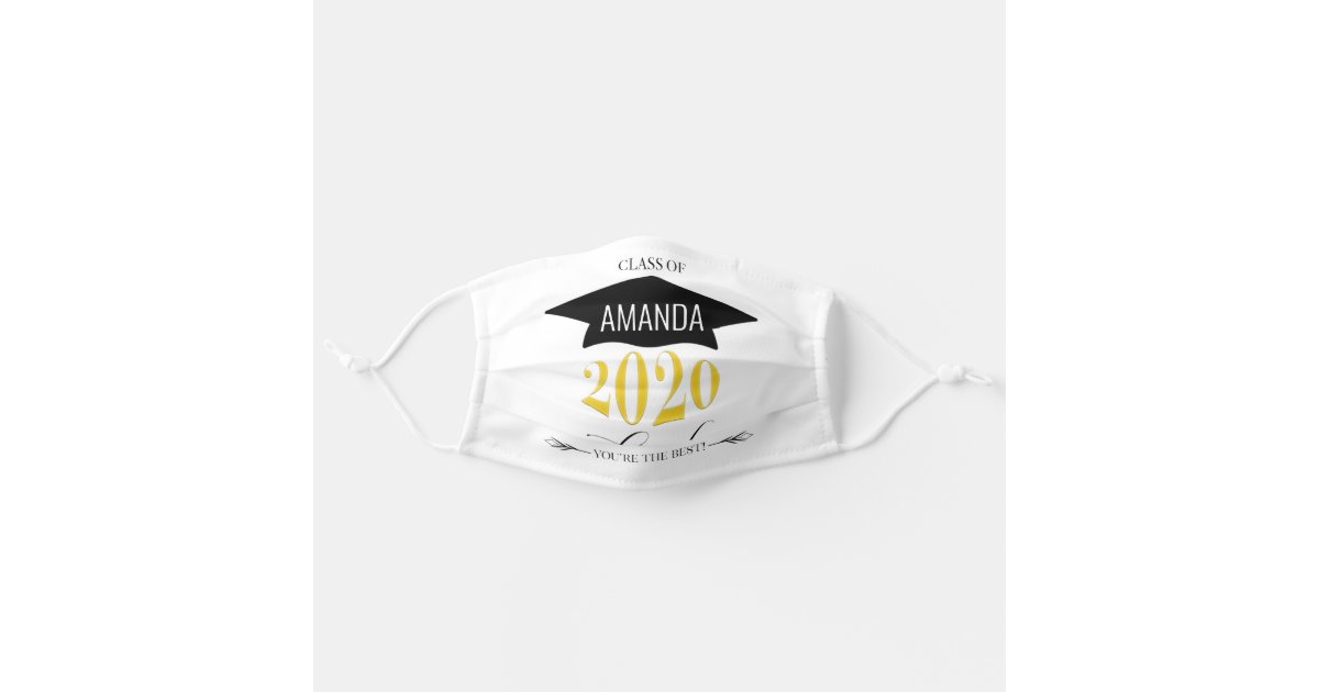Personalized Graduation Class of 2020 Adult Cloth Face Mask | Zazzle