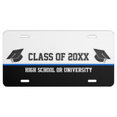 Personalized Graduation Class of Blue Black White License Plate | Zazzle