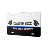 Personalized Graduation Class of Blue Black White License Plate | Zazzle