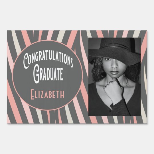 Personalized Graduation Congratulations Pink Sign | Zazzle.com