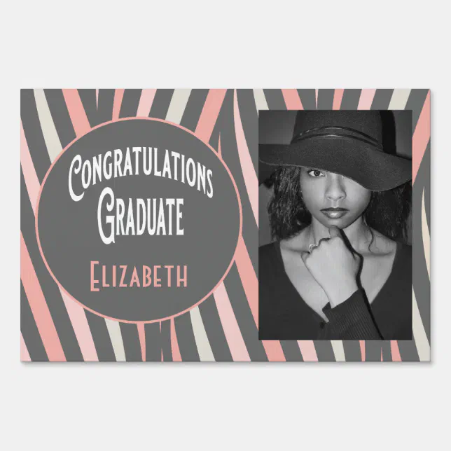 Personalized Graduation Congratulations Pink Sign | Zazzle