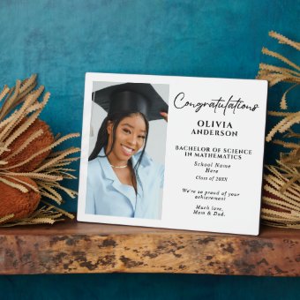 Personalized Graduation Gift Custom Message Photo Plaque | Zazzle