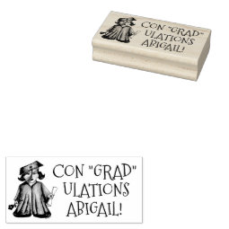 Personalized Graduation Graduate Congrats Girl Rubber Stamp | Zazzle