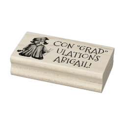 Personalized Graduation Graduate Congrats Girl Rubber Stamp | Zazzle