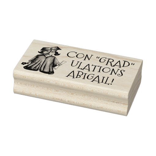 Personalized Graduation Graduate Congrats Girl Rubber Stamp | Zazzle