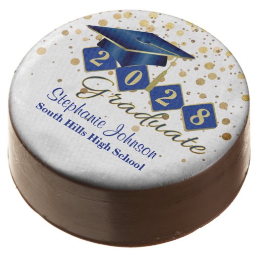 Personalized Graduation Party Blue & Gold 20XX Chocolate Covered Oreo ...