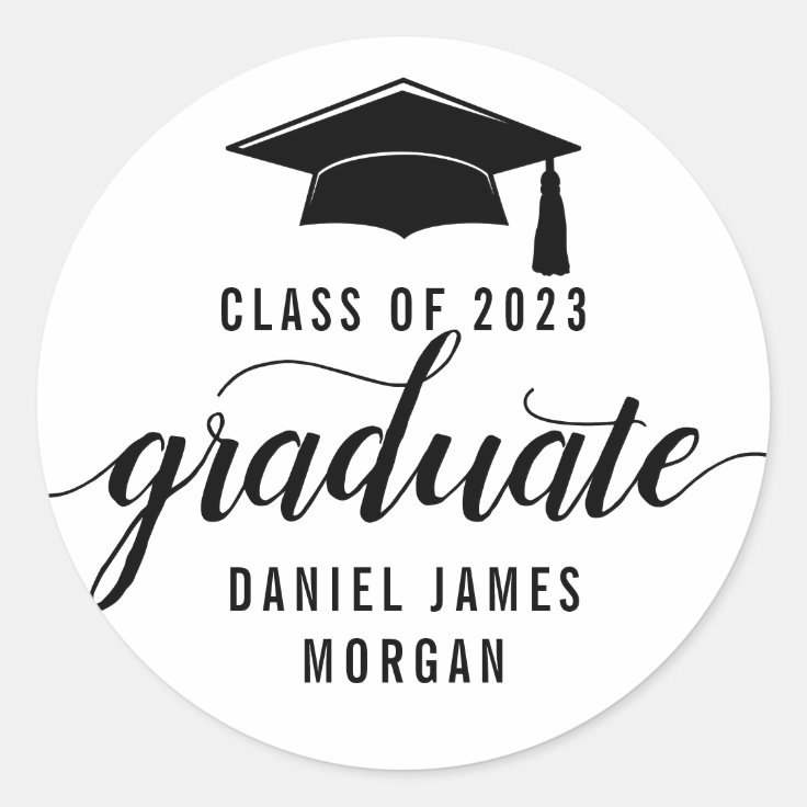 Personalized Graduation Party Class Of 2023 Classic Round Sticker | Zazzle
